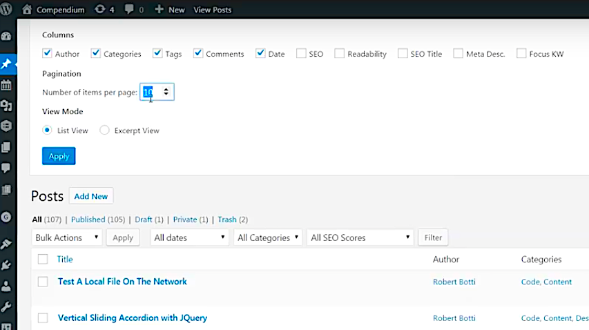 Using 'Screen Options' - Delos Inc